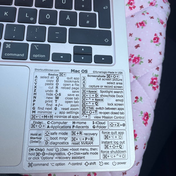 Excel for Mac Cheat Sheet Reference Guide Shortcut Sticker Black Vinyl ...