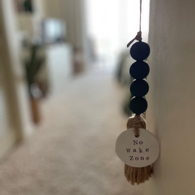 Circle Edition Occupied Bathroom Door Sign Do Not Disturb Wood Bead ...