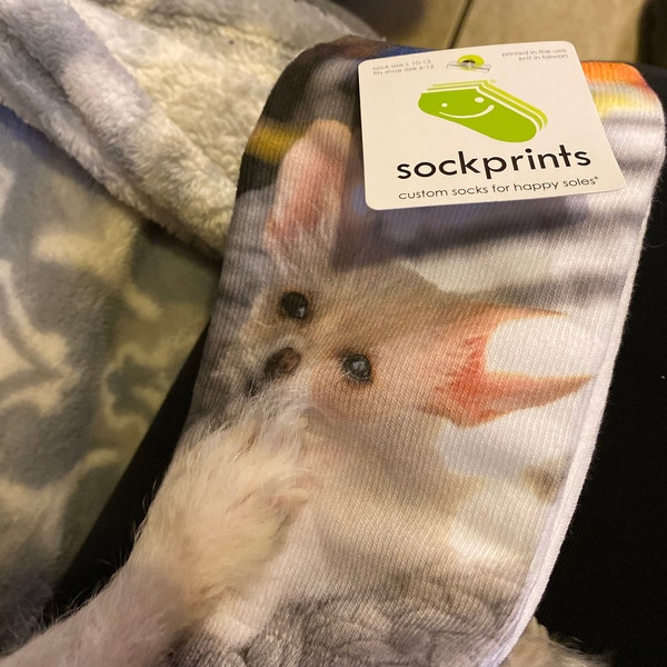 Custom Pet Photo Socks: Personalized Dog Face Gift, Cotton Blend - Etsy