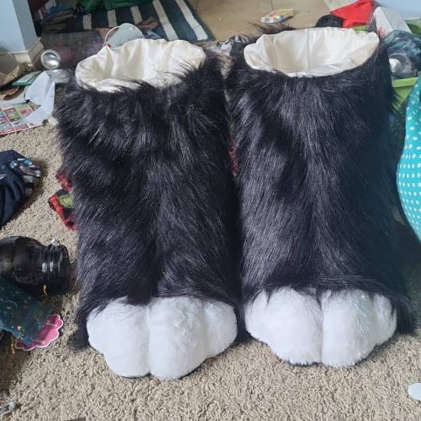 Fursuit Feet Furry Paw Shoes Cosplay Slipper Straight Boots ...