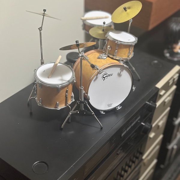 Rolling Stones Collectible Charlie Watts Drum Kit Model Miniature for ...