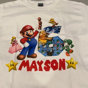 Super Mario Birthday Shirt for Boys , Super Mario Custom Shirt, Super ...