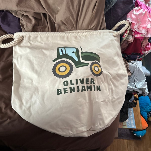 Personalised Tractor Storage Trug, Personalised Storage Basket, Tractor ...