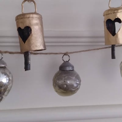 Bright GOLD Heart BELLS Gold Bells With HEART Cutouts 2 1/4 Inch ...