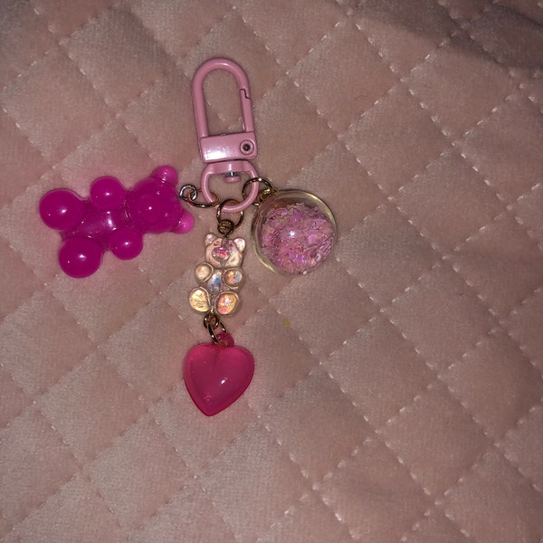 Cute Gummy Bear Keyring, Pink, Purple, Yellow Bear Keychain, Backpacks ...