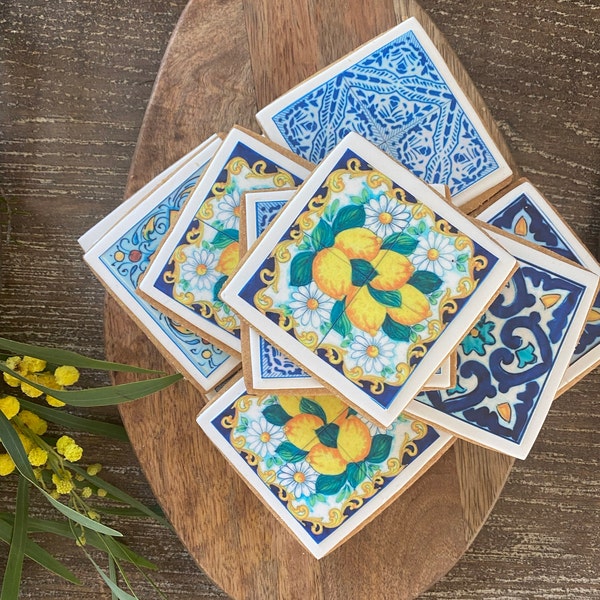 Edible Image Italian Tile Wedding Favors Tile Cookies Custom Edible ...