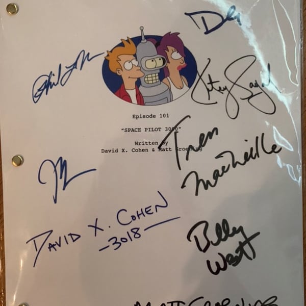 Futurama TV Script Signed Autograph Screenplay Matt Groening, David ...