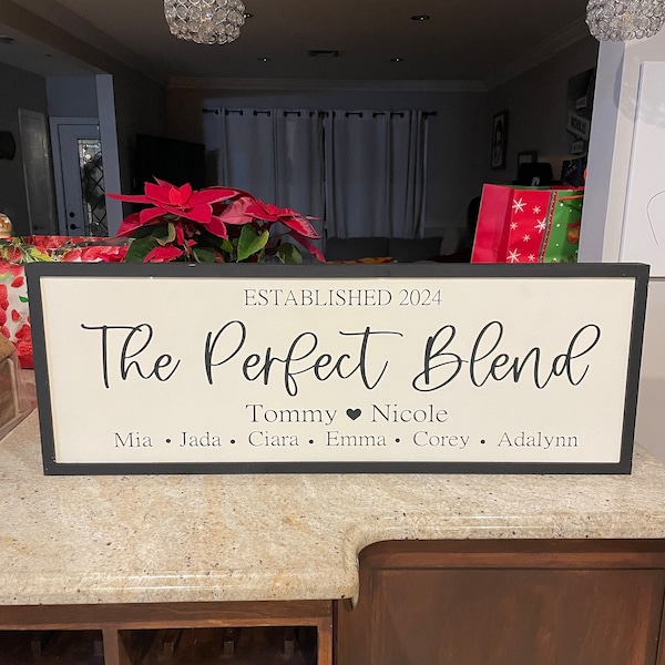 Blended Family Sign / the Perfect Blend Sign / Name Sign / Established ...