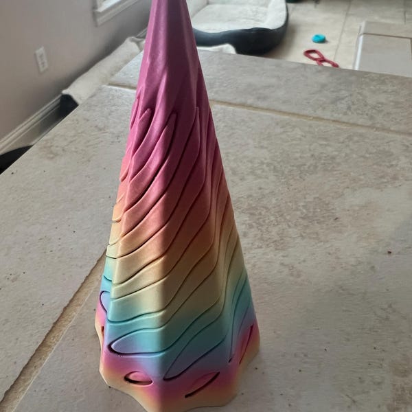 Whispering Vortex Chromatic Rainbow Unicorn Horn 3D Printed Fidget ...