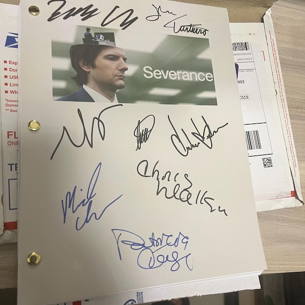 Severance Signed TV Pilot Script Screenplay Autographs X8 Adam Scott ...