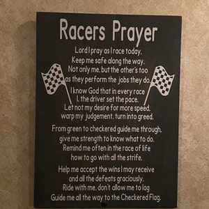Racing . Racers Prayer . Racing Sign . Wood Signs .gift for Racer ...