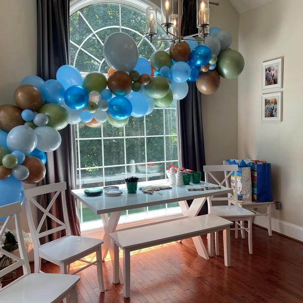 Hot Air Balloon Baby Shower Party Decor, Boy Baby Shower Backdrop ...
