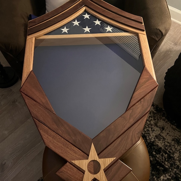 Air Force Logo (E8) Senior Master Sergeant Shadow Box - 3x5 Flag - Etsy