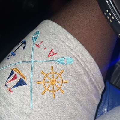 Nautical Embroidery Crest Frame Design, Satin Finish, Add a Letter or ...