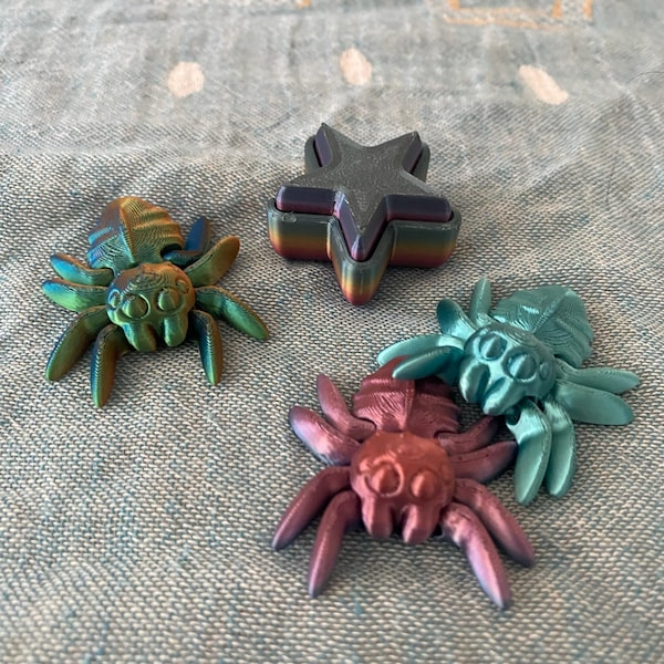 3 Pack of Jumping Spider Fidgets | Little 3D Printed Articulating ...