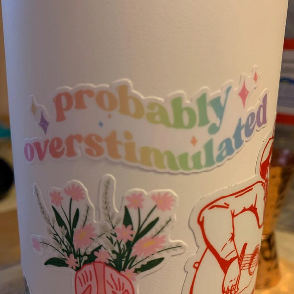 Probably Overstimulated Waterproof Retro Sticker - Etsy