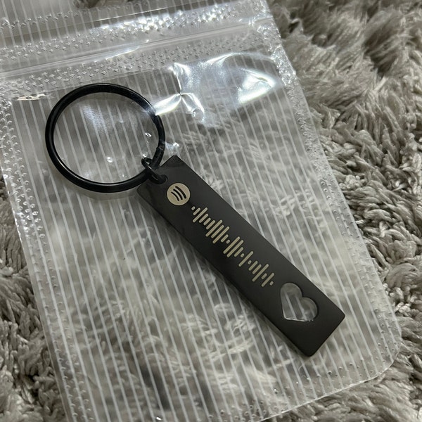 Personalised Spotify Keychain Music Scannable Keyring Personalised Gift ...