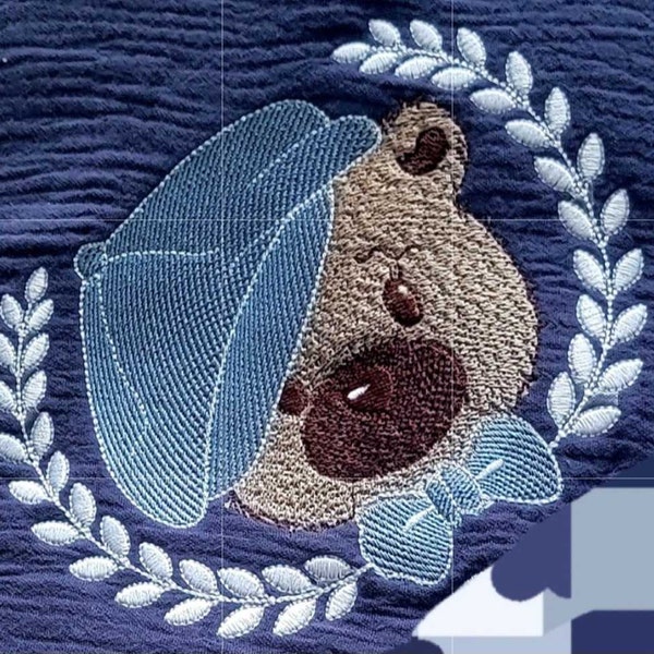 Bear Boy Frame Blue Embroidery Design Boy Embroidery Design Machine ...