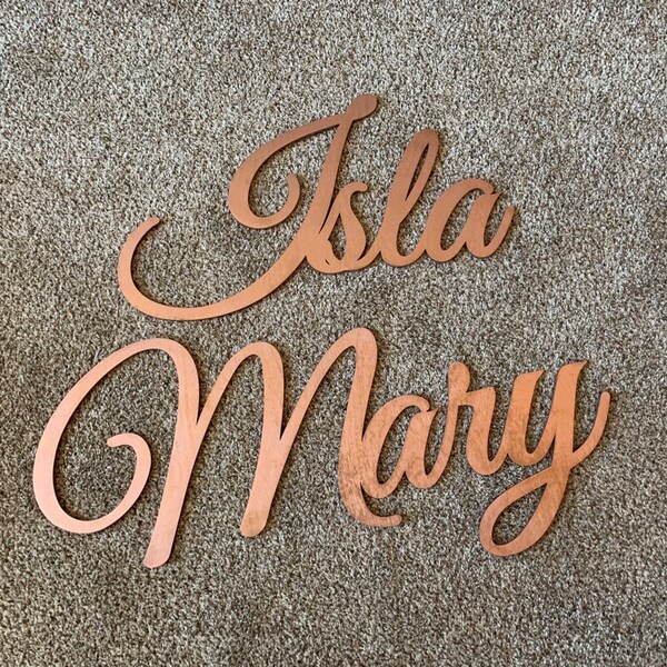 Wood Cutout Name Sign, Large Script Name Sign, Unpainted Baby Name ...