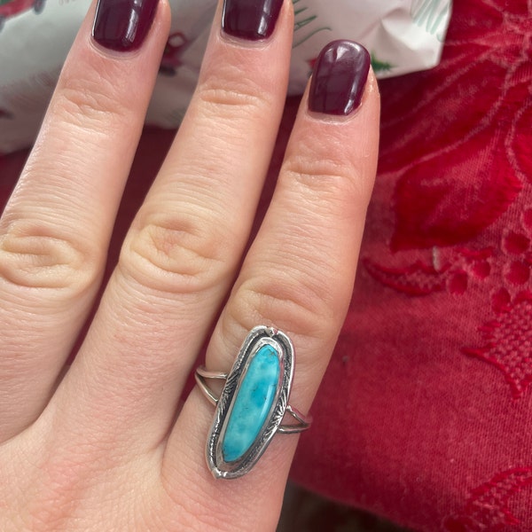 Boho Turquoise Ring, Sterling Silver Ring for Women, Statement Ring ...