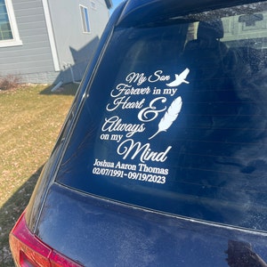 CUSTOM Dad Forever in My Heart Decal Custom Memorial Decal Personalized ...