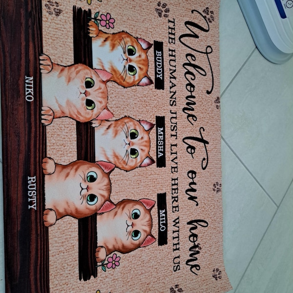 Personalized Dog Cat Doormat, Custom Pet Welcome Mat, Funny Dog Mat ...