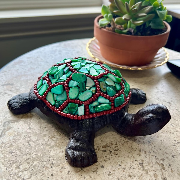 Mosaic Turtle DIY Kit | Seashell Garden Decor Craft - Etsy