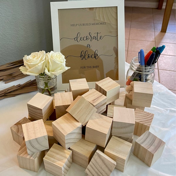 Decorate a Block Sign, Decorate a Block for the Baby Sign, Rustic ...