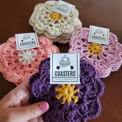 PRINTABLE Coaster Tags Wrap Labels Downloadable PDF. DIY Product Tags ...