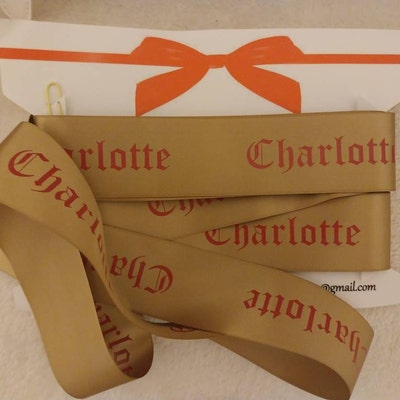 Personalised Ribbon, Customised Ribbon, 38mm Satin Ribbon, Printed ...