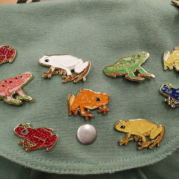 Blueberry Fruit Frog Enamel Pin! Adorable Tiny Frog Pin! - Etsy