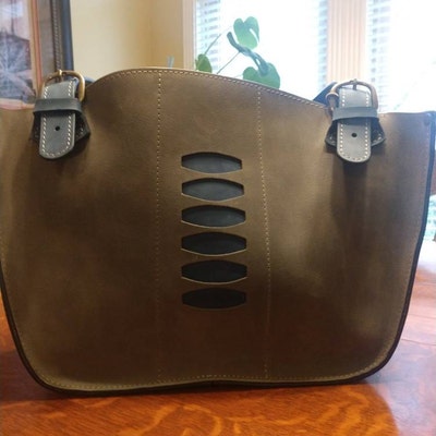 Oversize Tote bag Brick color Leather handmade big Shoulder - Etsy España