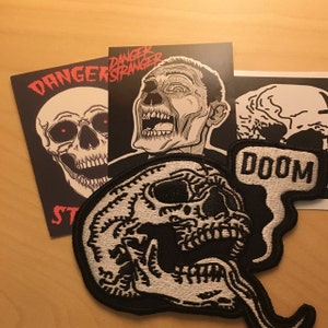 Doomskull Embroidered Iron-on Patch - Etsy