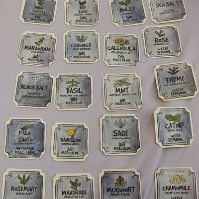 Witchy Apothecary Jar Labels, Sticker Pack, Labels, Kitchen Labels ...