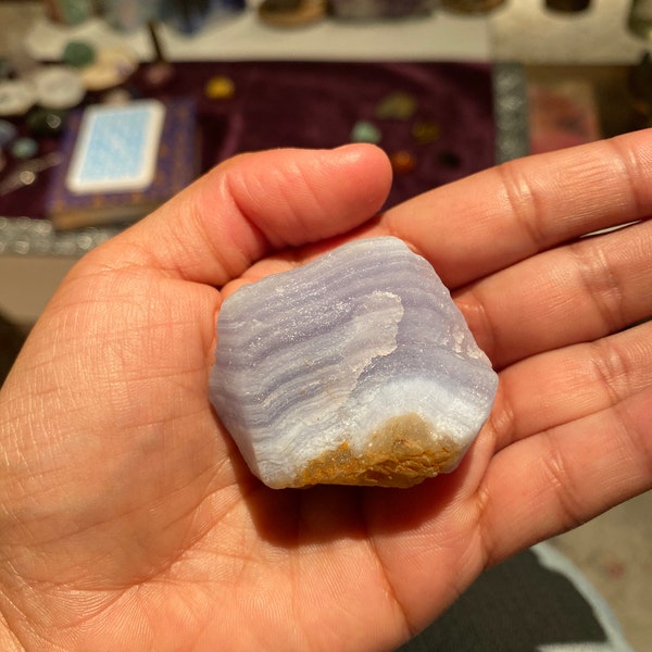 Raw Blue Lace Agate Stone - Rough Blue Lace Agate - Crystals and Stones ...