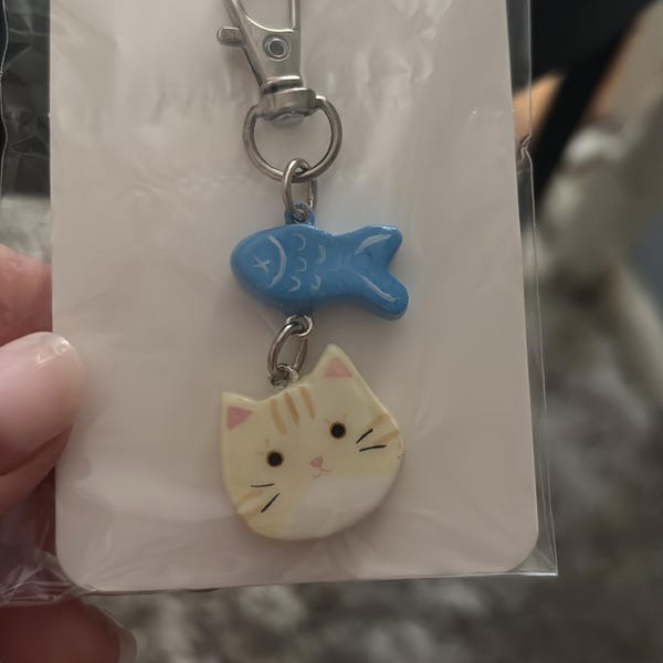 Custom Cat Keychain With Name on Back | Handmade - Etsy