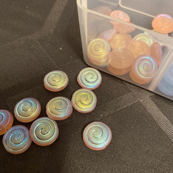 NEW COLORS * 13mm Snail Shell Bead - Czech Glass Beads - Various Colors ...