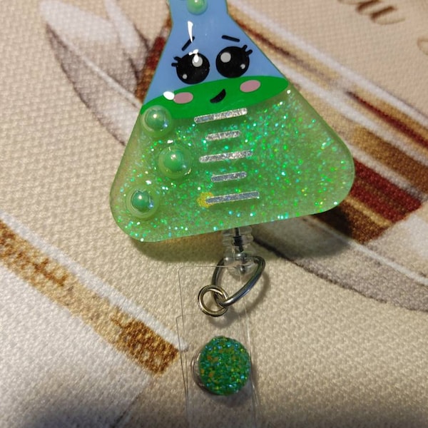 Glow in the Dark Beaker ID Badge Reel- Cute Lab Science Badge Reels - Etsy