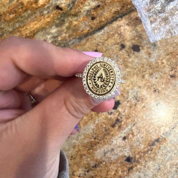 Solid Gold Diamond College Class Rings, Women's Class Ring, Gold ...