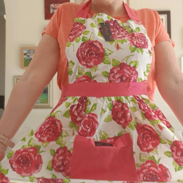 Retro Aprons for Women, Frilly Apron, Vintage Inspired Fashion, Floral ...
