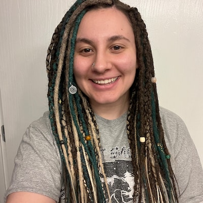 Synthetic Dreads, Miami Girl Set , Natural Ash Blonde and Light Blue ...