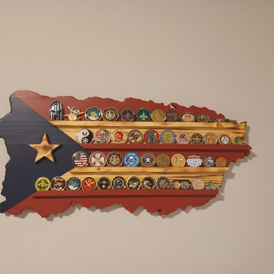 Texas Flag Challenge Coin Holder and Poker Chip Display in the - Etsy