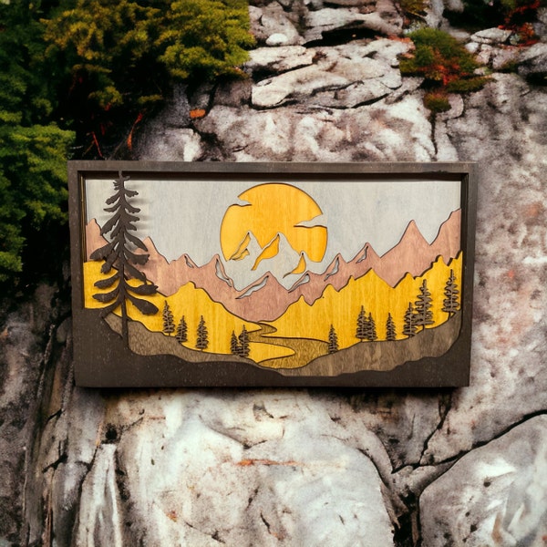 Horizontal Mountain Scenery Laser Cut File, Cnc Project, Glowforge ...