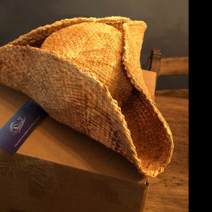 Tricorn Natural Straw,pirate Hat, Peasant Hat,pirate Tricorn,tricorne ...