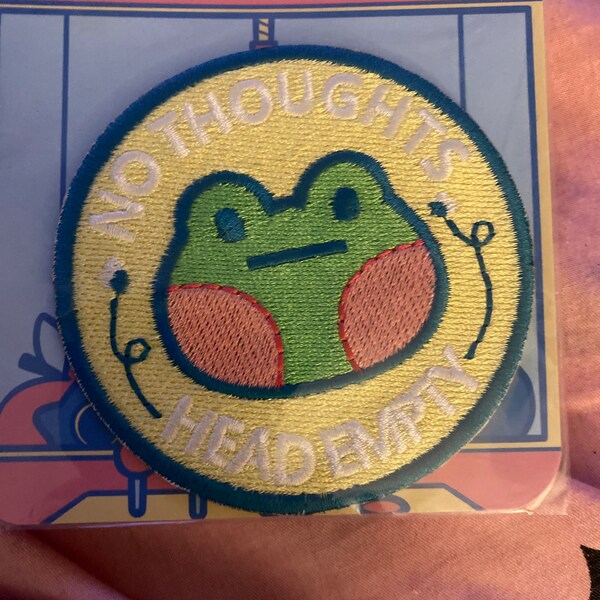 No Thoughts Head Empty, Cute Frog Iron on Patch for Clothes, Backpacks ...