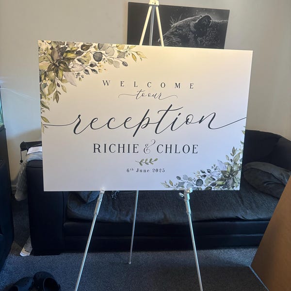 Reception Welcome Sign, Wedding Reception Sign, Wedding Welcome Sign ...