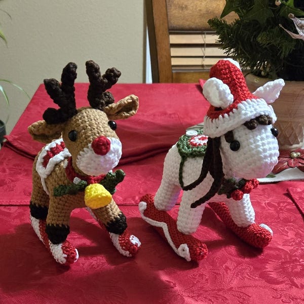 Rocking Horse Low Sew Crochet Pattern, Reindeer Crochet Pattern ...