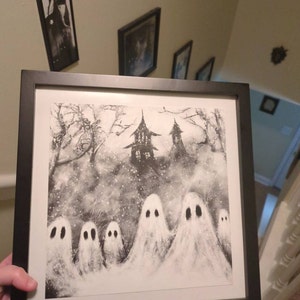 Raven Ghost, Small Art Print, Wall Art for Home, Creepy Gift Ideas ...