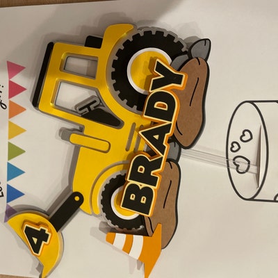 Front Loader Cake Topper, Construction Birthday Party, Boy Party, - Etsy