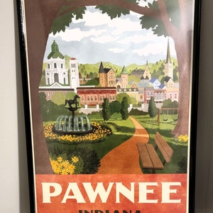 Pawnee Indiana Travel Poster Parks and Recreation Department - Etsy